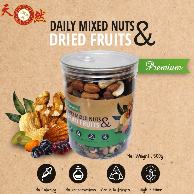 Premium Mixed Nuts and Dried Fruit 500g Bottle Sealed | Shopee Singapore