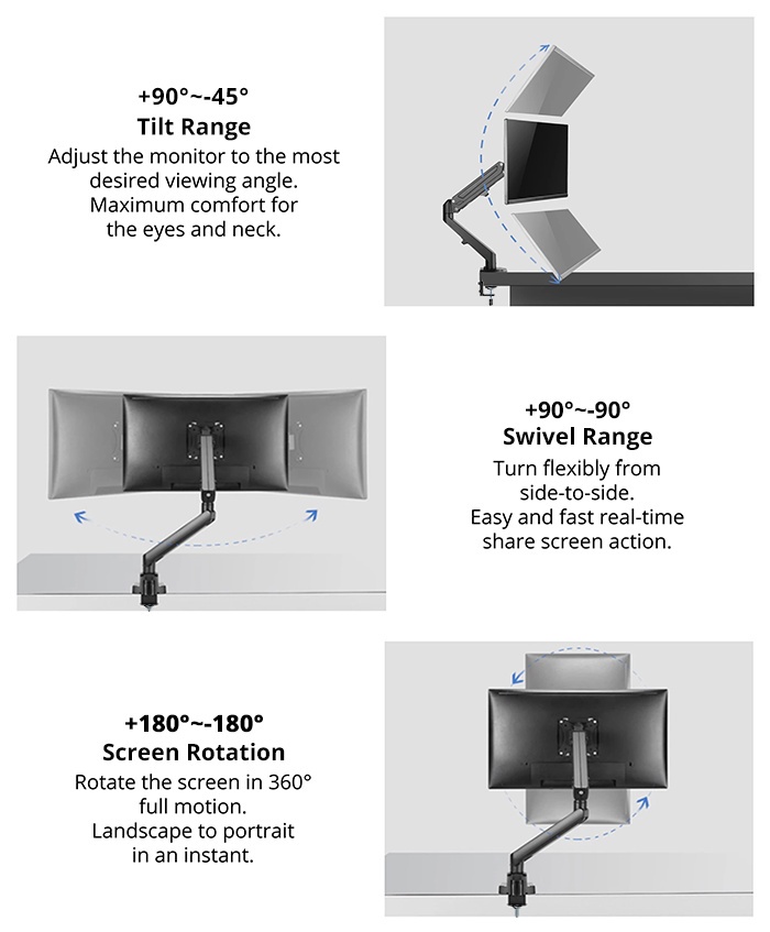 PRISM+ Arc Lite Single VESA Monitor Arm | Shopee Singapore