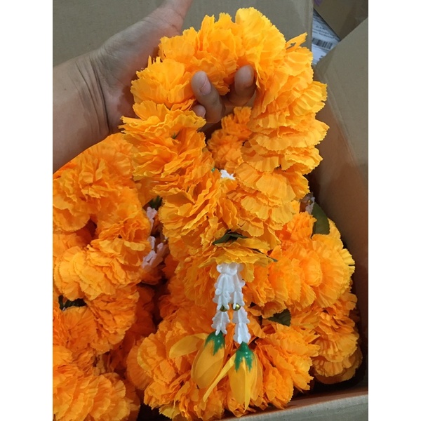 Marigold Garland Male Flower To Remember The Year Round 2 Golden Orange ...