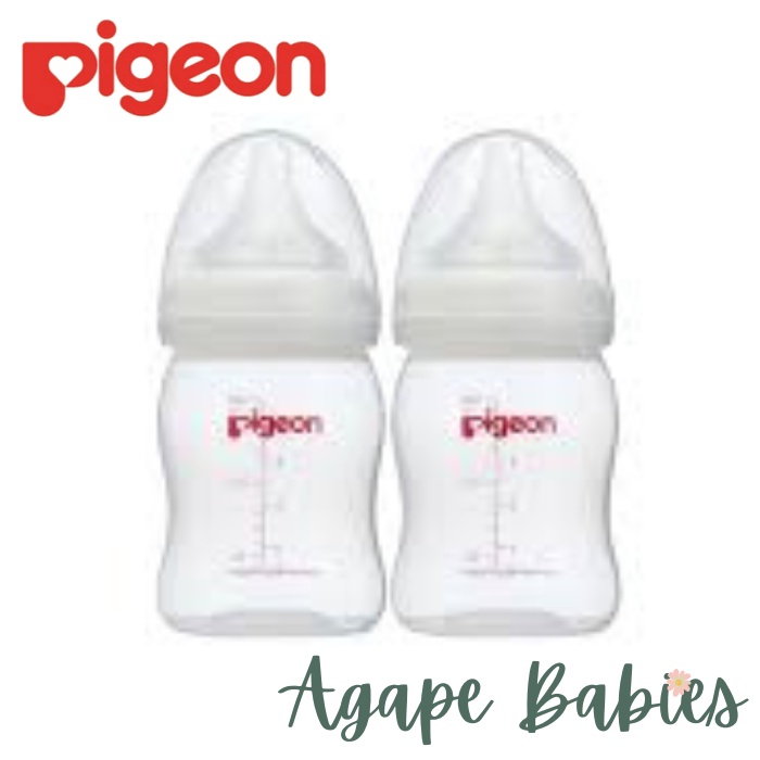 [Twin Pack] Pigeon SofTouch™ Peristaltic PLUS PP Bottle, Wide Neck Nursing Bottle 160ml (SS Teat ...