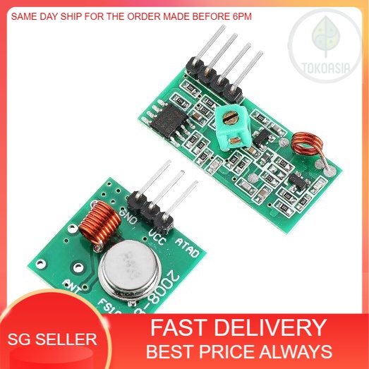 (Ready Stock) 433Mhz RF Decoder Transmitter With Receiver Module Kit ...