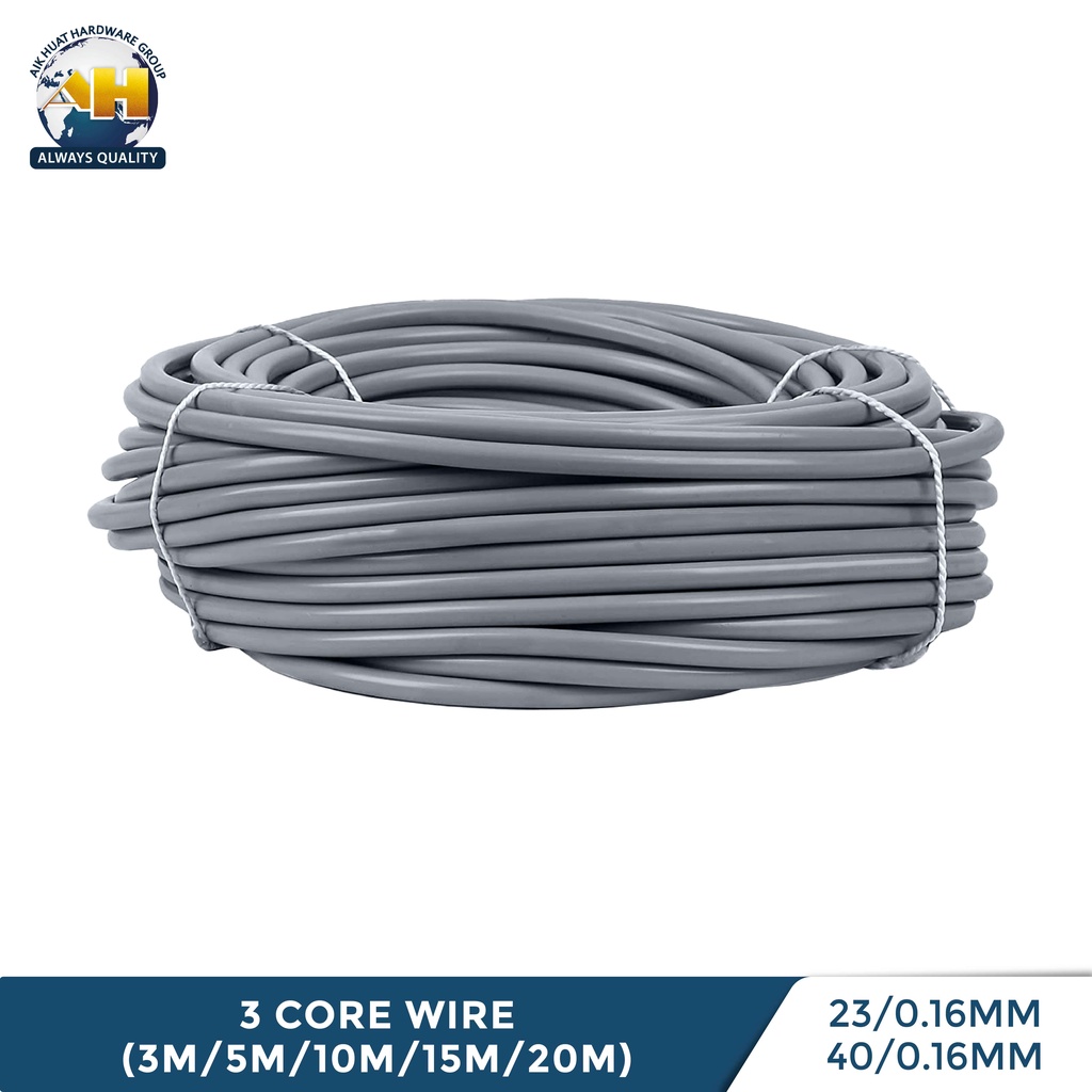 (Loose Cut) 3 Core Flexible Cable (23/0.16mm & 40/0.16mm) Flexible Wire ...