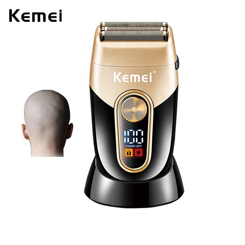 kemei Rechargeable Barber Foil Shaver Shaper Finishing Blending Bald ...