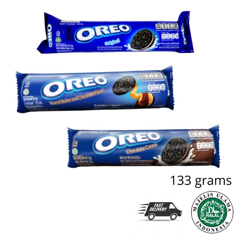 OREO 133g (cookies/chocolate/cokelat/creme/jajan/kudapan/snacks/snek ...
