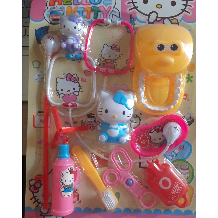 Hello kitty plastic medical equipment doctor toy blister pack | Shopee ...