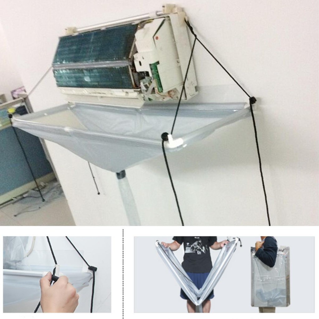 Air Conditioner Hanging Cover Washing Cleaning Waterproof Protector ...