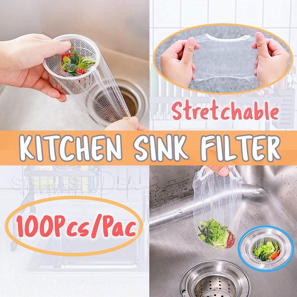 (9.9 MEGA SALE) Kitchen Sink Drain Filter Strainer Net Mesh Bag Accessories Rubbish Disposable ...
