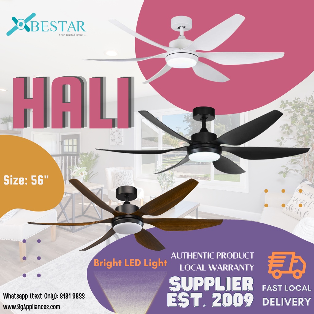 BESTAR HALI 56 Inch Ceiling Fan with LED Light | Shopee Singapore