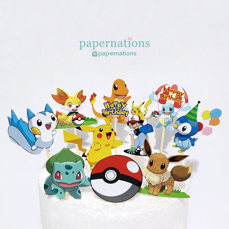Pokemon Cupcake Topper / Pokemon Topper / Pokemon Pikachu Cake Topper ...