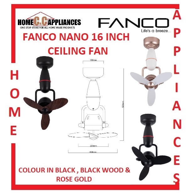 [CLIMATE VOUCHER ]FANCO NANO 16 INCH CEILING & WALL FAN / FREE EXPRESS ...