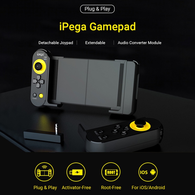 ipega PG-9167 Wireless Bluetooth Game Controller Retractable Mobile Gamepad for IOS/Android PUBG ...