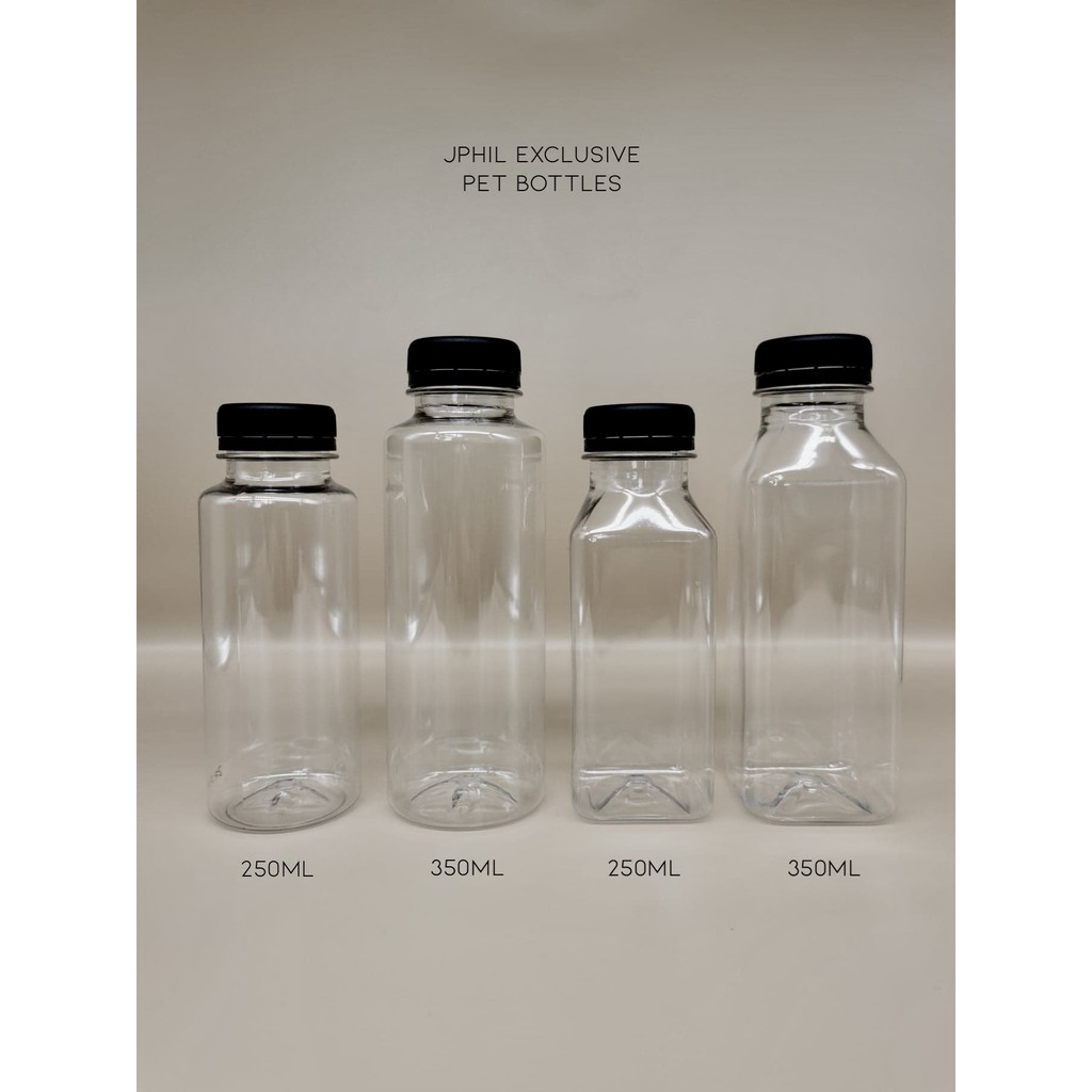 250 ml/350ml PET PLASTIC BOTTLES SQUARE/CYLINDRICAL (SOLD PER PACK) | Shopee Singapore