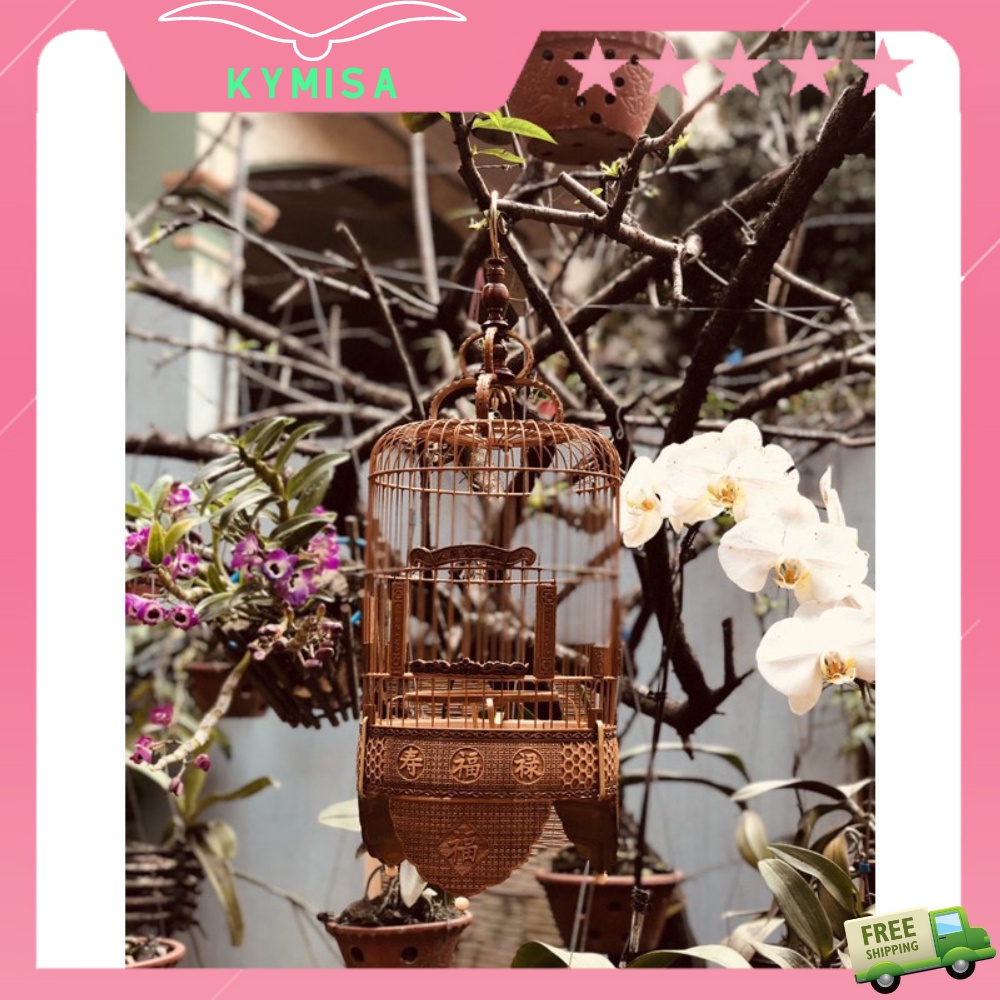 Kymisa RECOMMENDED BIRD CAGE BEAUTIFUL BAMBOO PEDED BIRD CAGE | Shopee ...