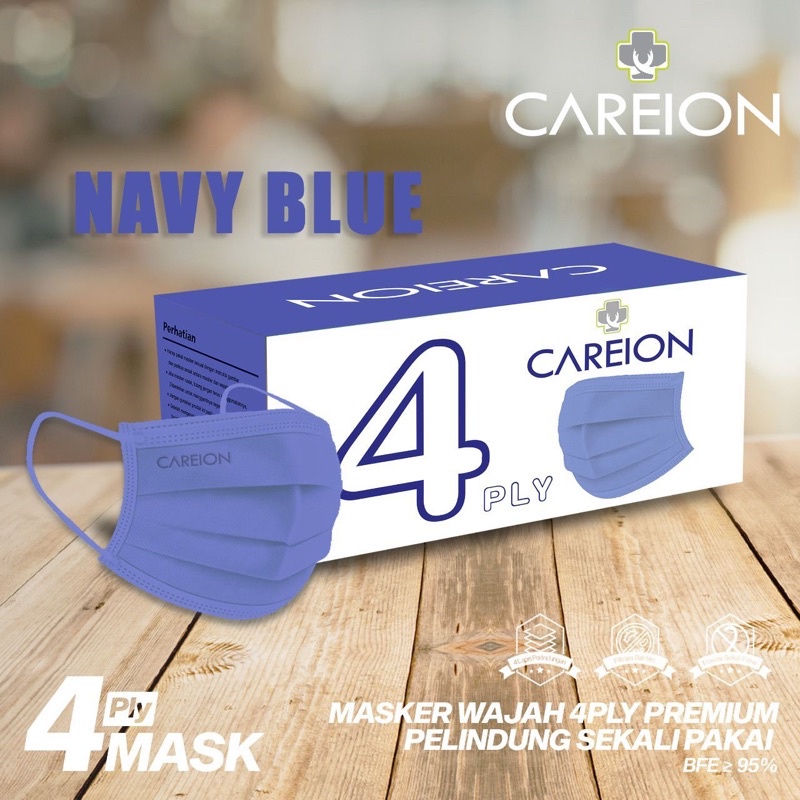 Navy Color 4ply earloop Mask (1 box 50pcs) | Shopee Singapore