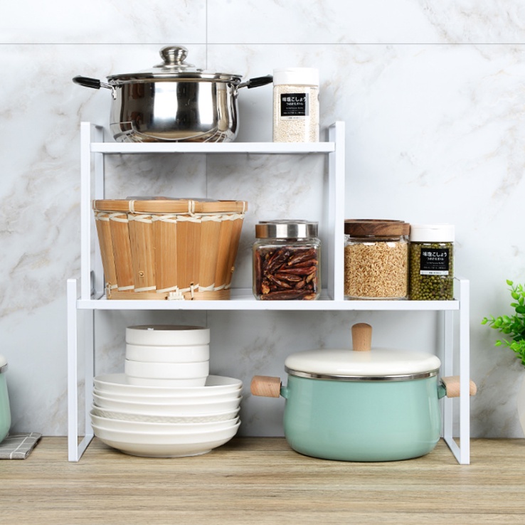 Multifunctional Kitchen Shelf Space Saver Simple Stackable Kitchen Rack ...