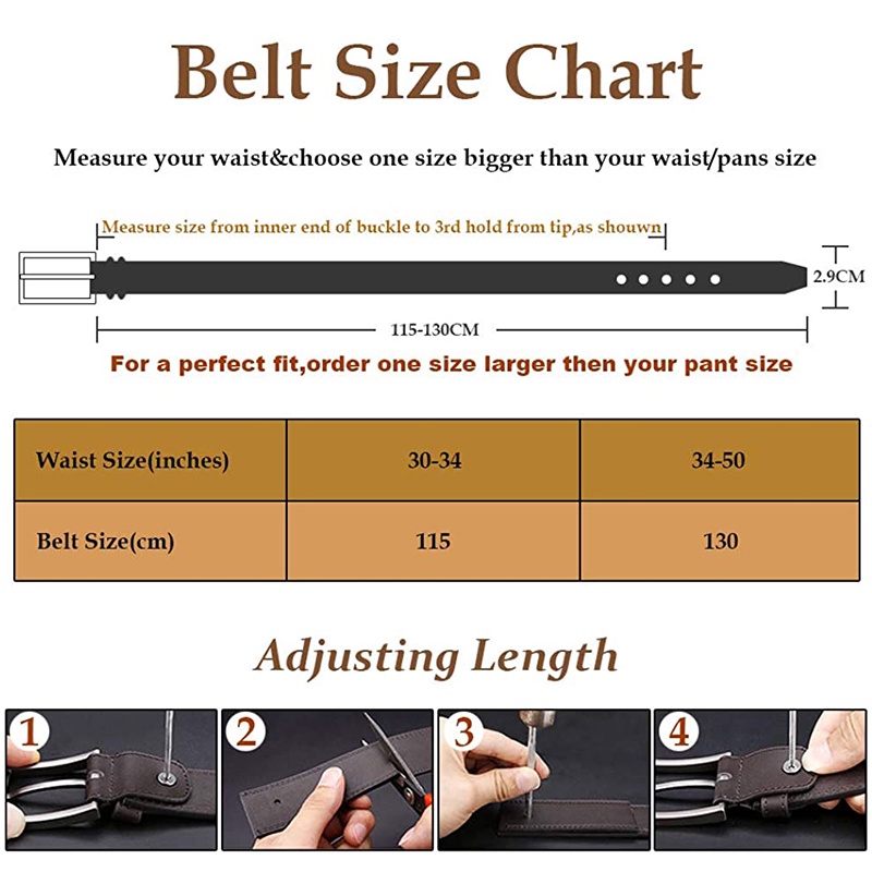 DOOPAI Men's Leather Belt Versatile Metal Pin Buckle Belt Luxury Strap ...