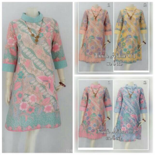 KATUN Afika BATIK TUNIC TUNIC TUNIC SOFT CHIO PASTEL BATIK Uniform ...