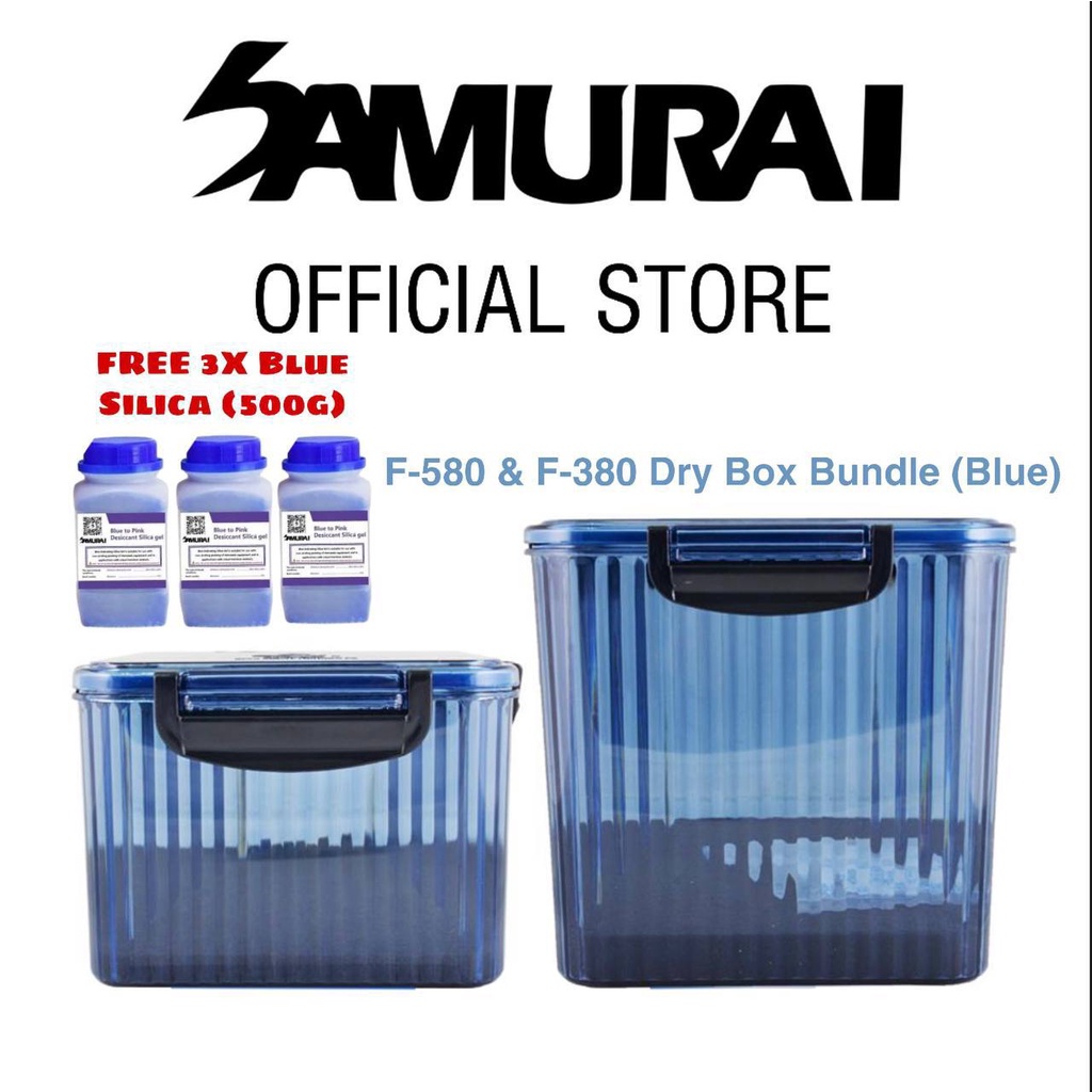 Samurai Dry Box Blue - F580 + F380 with Free 3x blue/orange Silica ...