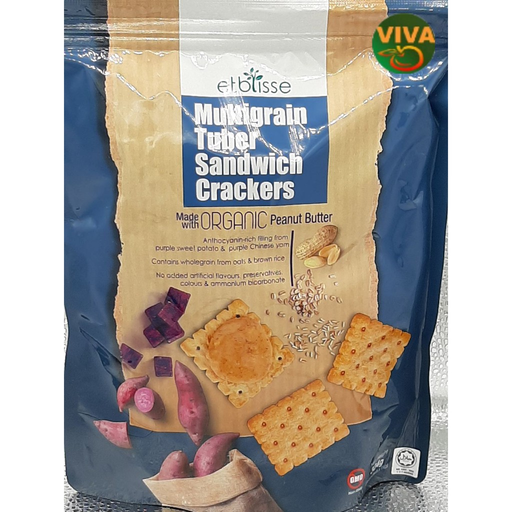 etblisse Multigrain Tuber Sandwich Crackers made with Organic Peanut ...