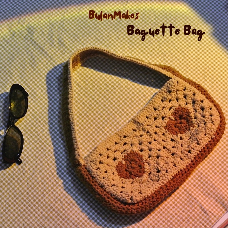 Mini Heart2Heart Handmade Crochet Baguette Bag (Khaki) | Shopee Singapore