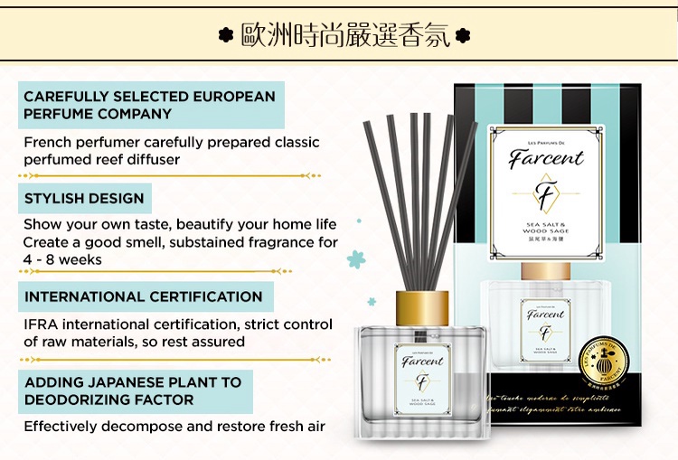Farcent Les Parfums De Perfumed Reed Diffuser 120ml | Shopee Singapore