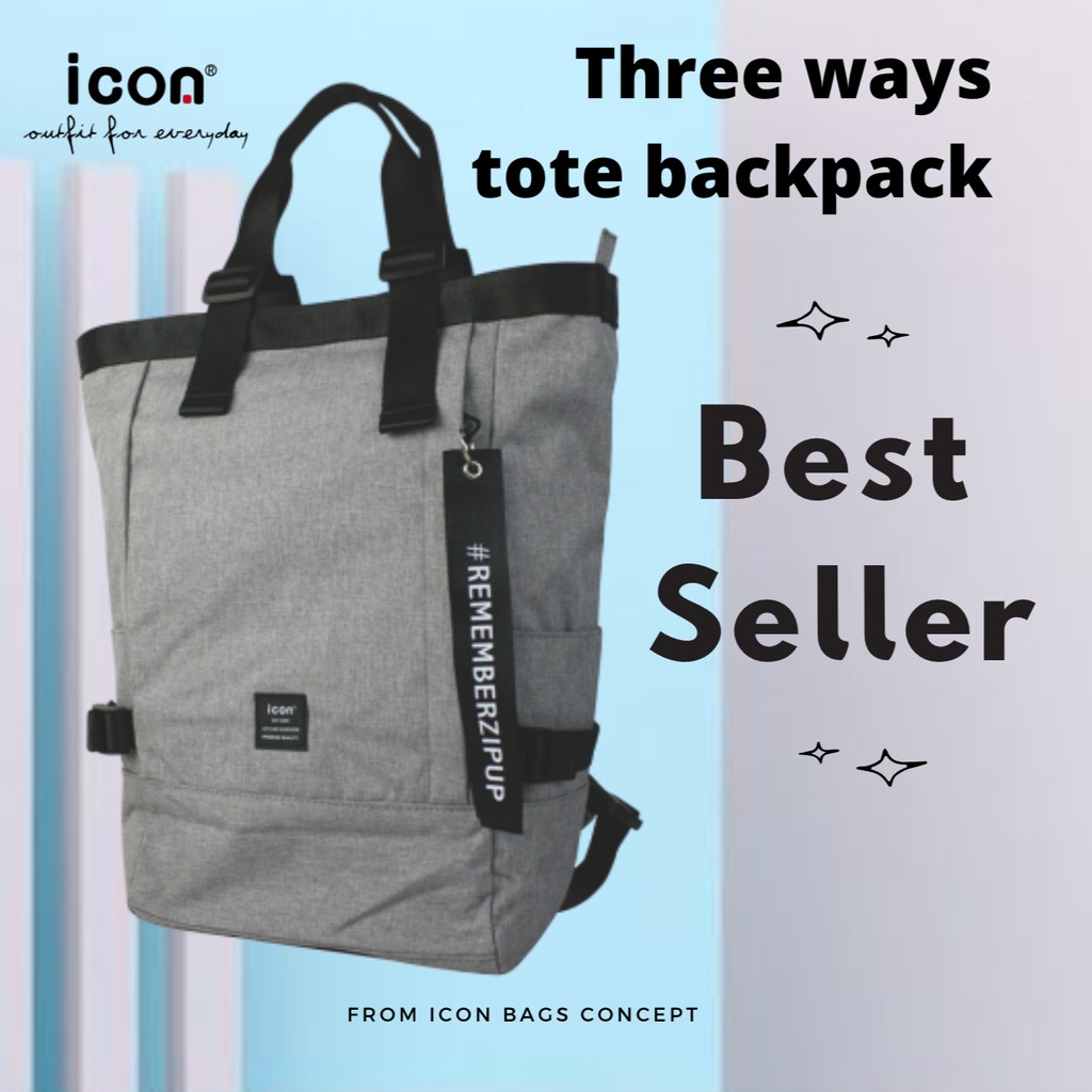 Icon Tote Back Pack ideal for urban life style in 3-Ways Carrying in ...