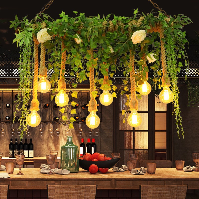 Quiet Bar Bar Plant Chandelier Creative Barbecue Shop Bar Music Dining ...