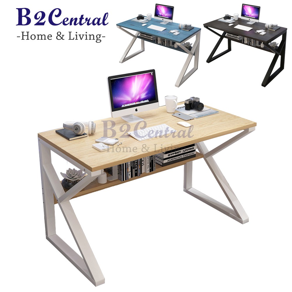 Simple Modern Wooden Office Table Study Table Meja Pejabat Meja Tulis ...