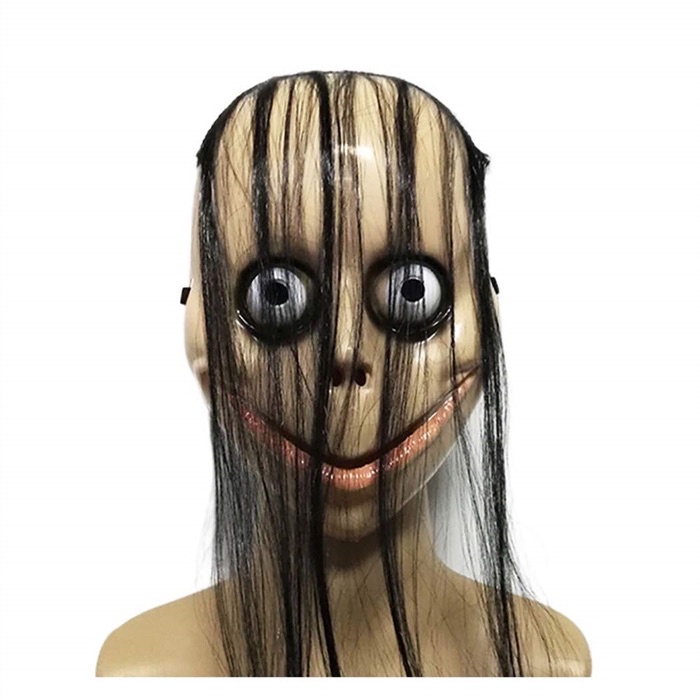 [SG Seller] Momo Horror Mask Plastic Halloween Scary Wig Costume Party ...