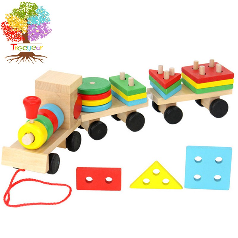 Wooden Stacking Train The solid Wood Stacking Train Combines The ...