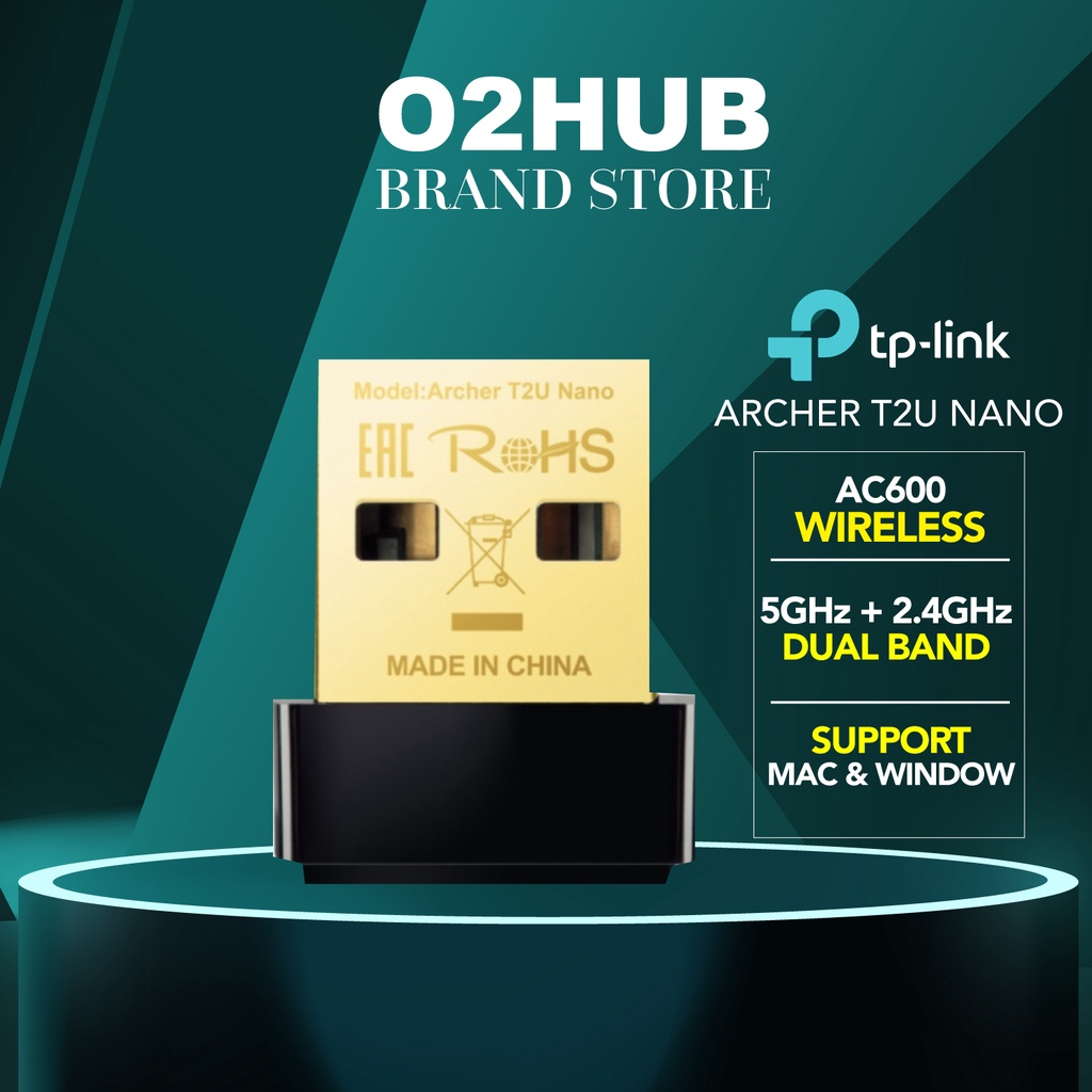 TP-Link Archer T2U Nano AC600 Wireless WiFi USB Receiver Adapter Dongle ...