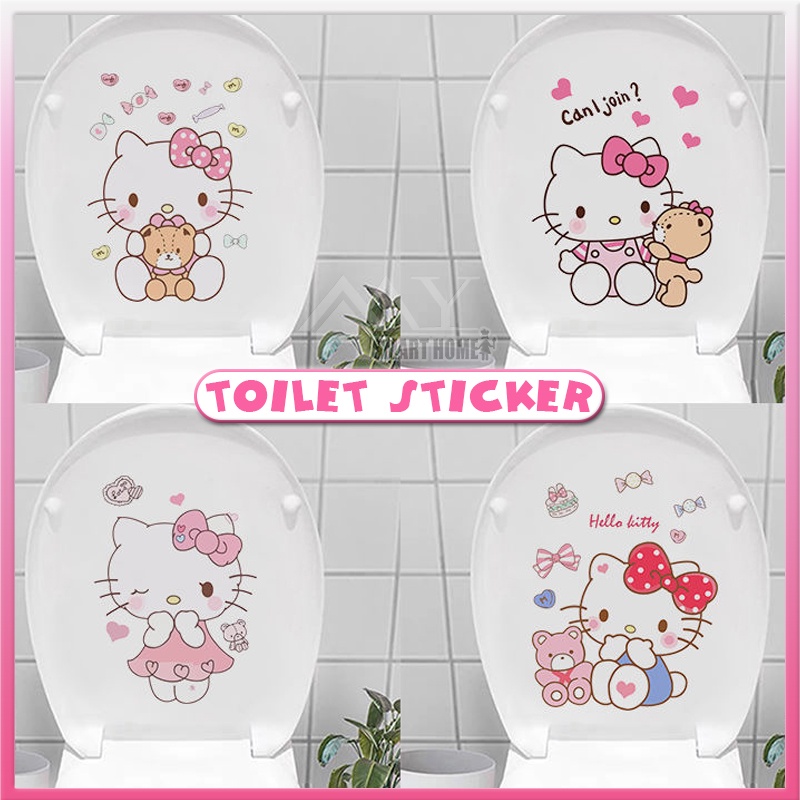 Hello Kitty Toilet Stickers Toilet Lid Decals Cartoon Bathroom ...
