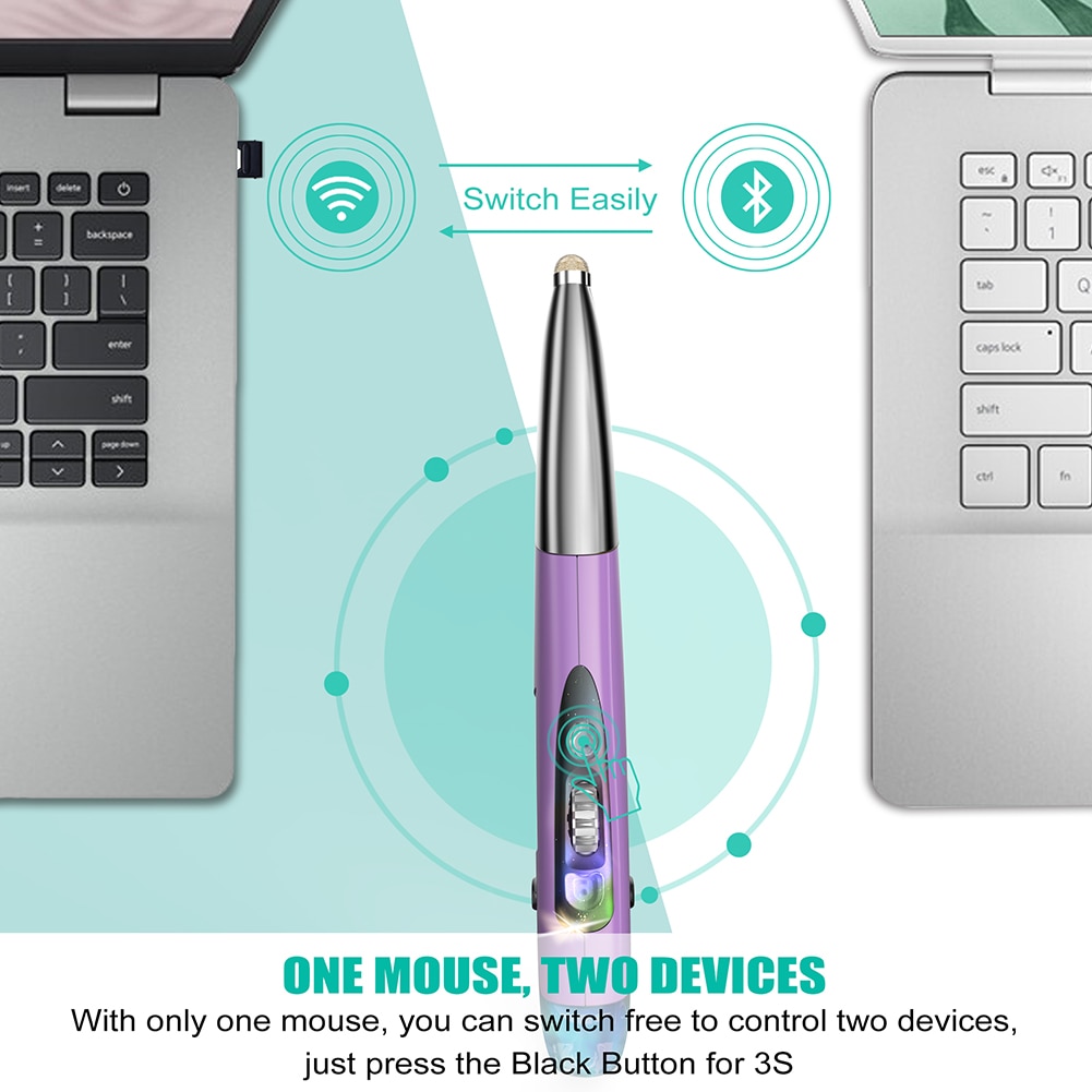 Mini Bluetooth Wireless Pen Mouse Ergonomic Handwriting Home Office ...
