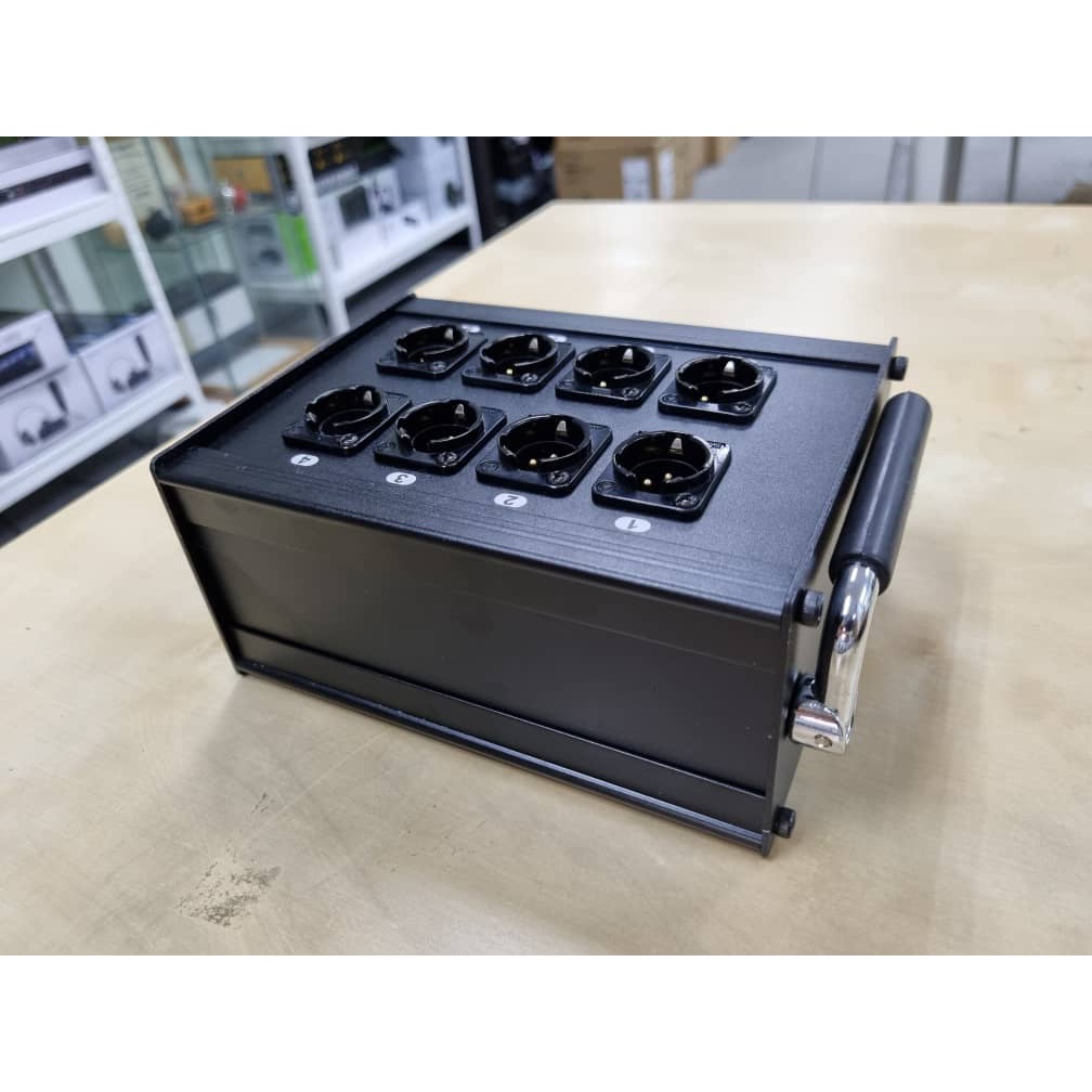 Studio 8 ch Audio Junction Box/ Stage Box (Aluminium/ Black) with ...