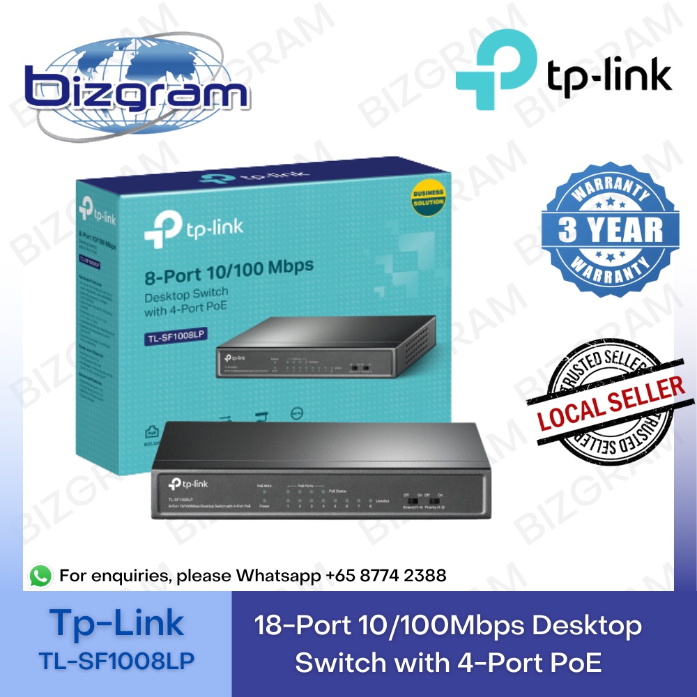 Tp-Link TL-SF1008LP 8-Port 10/100Mbps Desktop Switch with 4-Port PoE ...