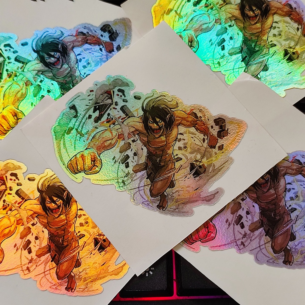 Anime HOLOGRAM sticker sticker -AOT ATTACK TITAN - ANIME sticker pack ...