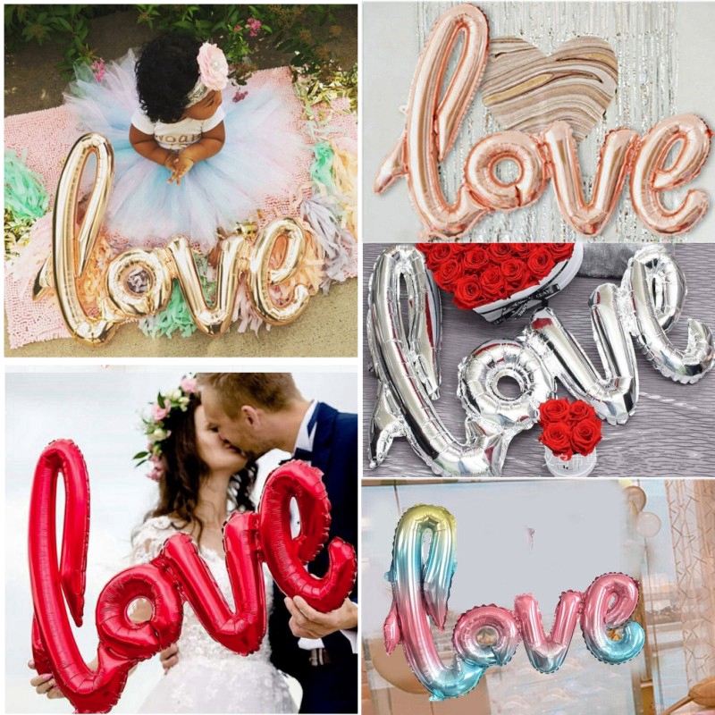 108cm Love Letter Script Foil Balloon Hen Party Wedding Engagement ...