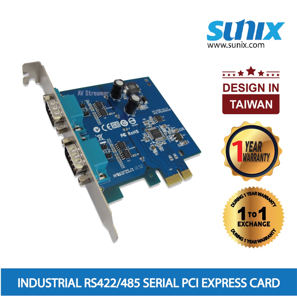 Industrial 2 ports RS422 RS485 Serial PCI Express Card (Sunix IPC ...