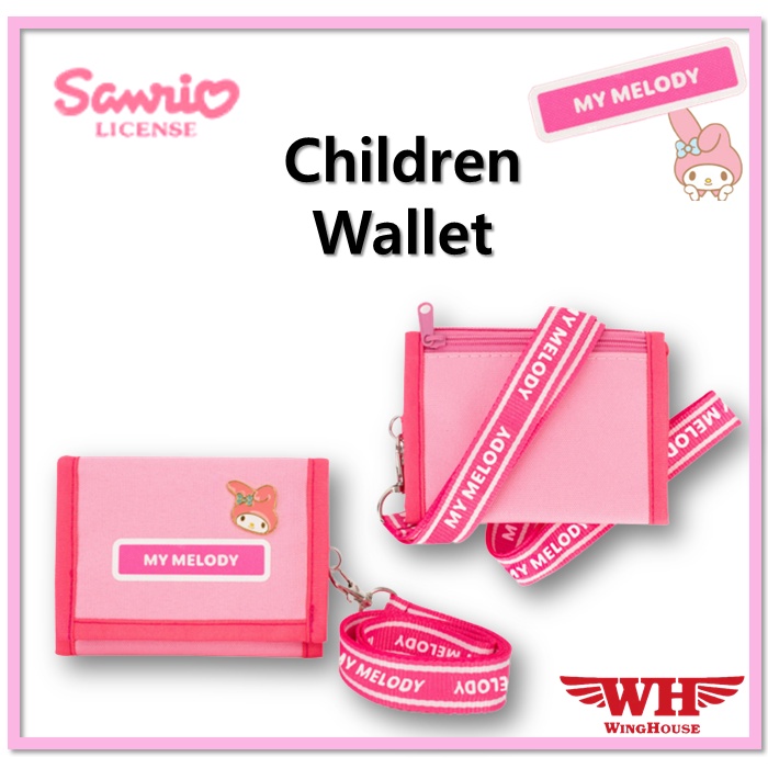 [Winghouse] SANRIO MyMelody 3-Layers Neck Children Wallet Pink Color | Shopee Singapore