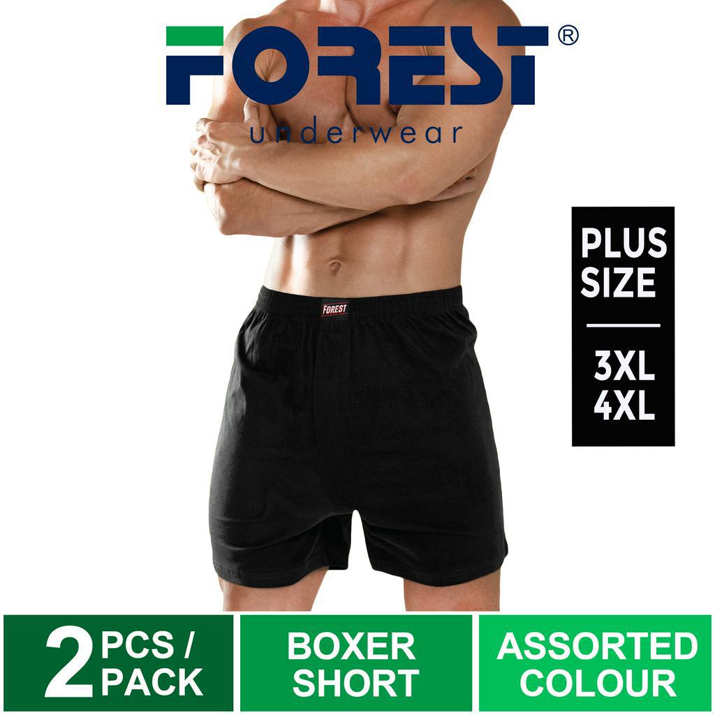 ( 2 Pieces ) Forest Plus Size 100% Combed Cotton Boxer Shorts Men ...
