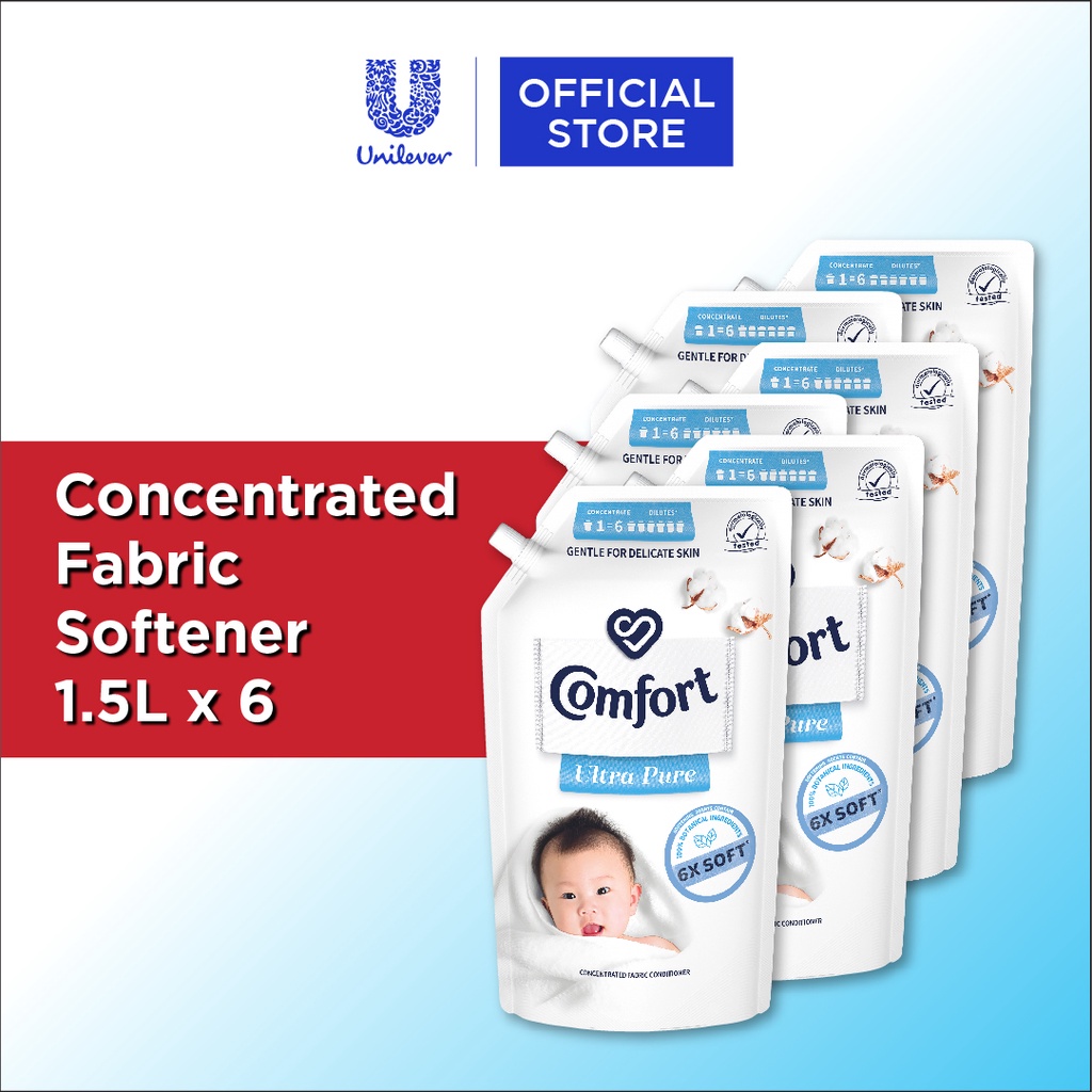 [Bundle of 6 Refill] Comfort Fabric Softener Refill Pouch 1.5L Carton ...
