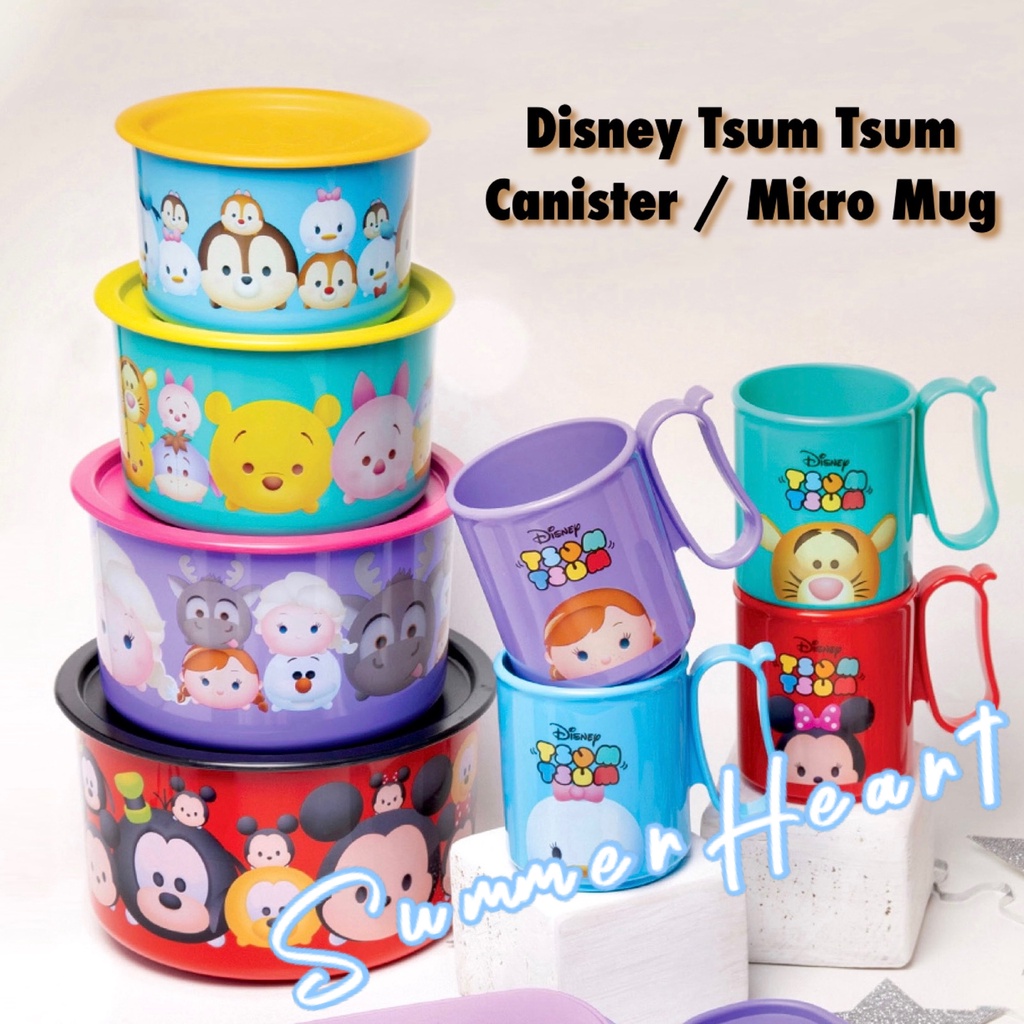 Tupperware Disney Tsum Tsum Canister(685ml/850ml/1.35L/2L) / Micro Mug ...