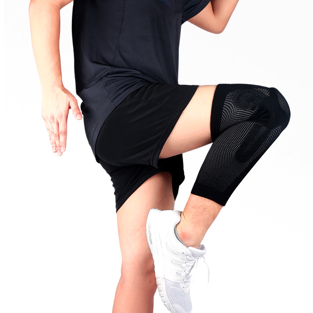 1Pcs Sport Long Knee Support Silicone Antiskid Breathable Compression ...