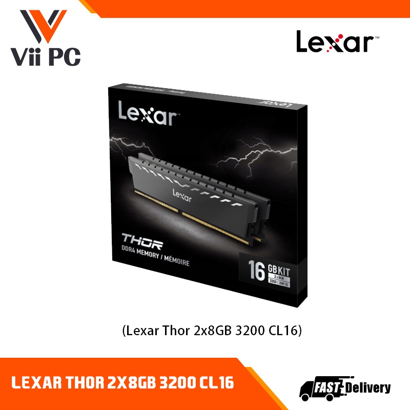 Lexar Thor 16GB(2x8GB) DDR4 DRAM 3200MHz CL16 1.35V XMP UDIMM Desktop Memory Kit | Shopee Singapore