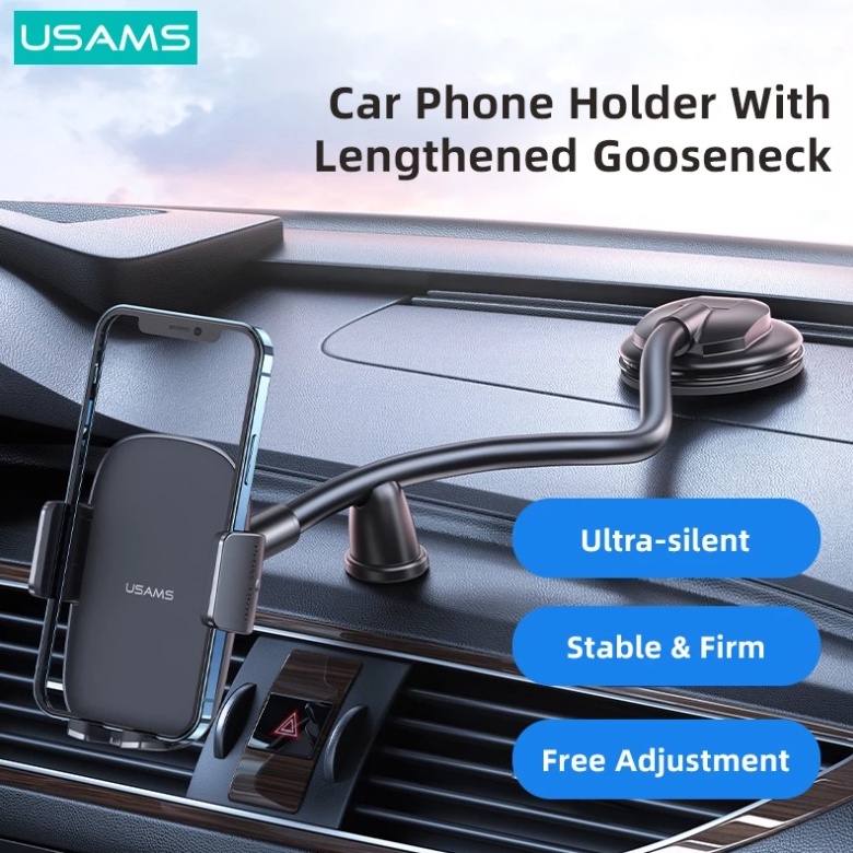 USAMS Car Center Console Retractable Phone Holder With Gooseneck Car ...