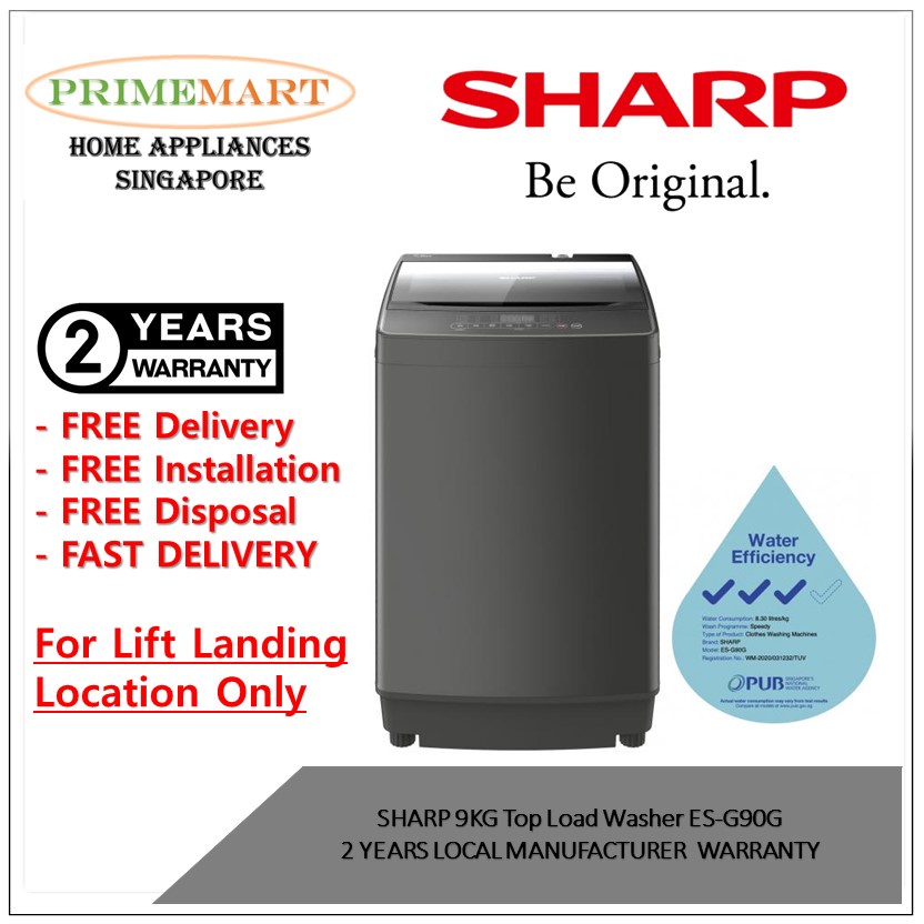 SHARP 9KG Top Load Washer ES-G90G - 2 YEARS LOCAL MANUFACTURER WARRANTY ...