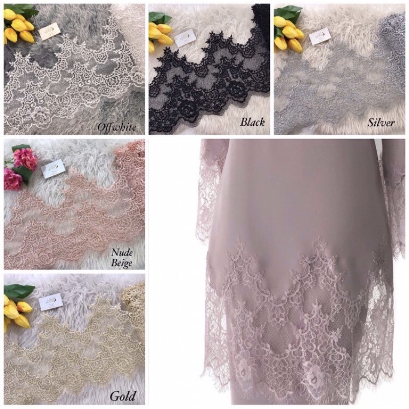 BORDERLACE TINGGI LACE CANTIK MEWAH EXCLUSIVE LACE BAJU KURUNG MODEN ...