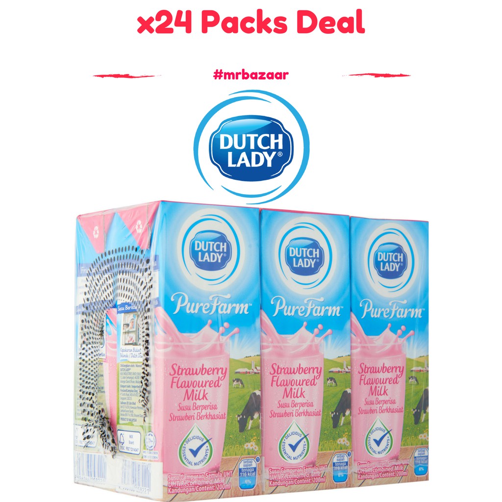 Dutch Lady UHT Strawberry Milk x 24 Packs Carton Deal (200ml) | Shopee ...