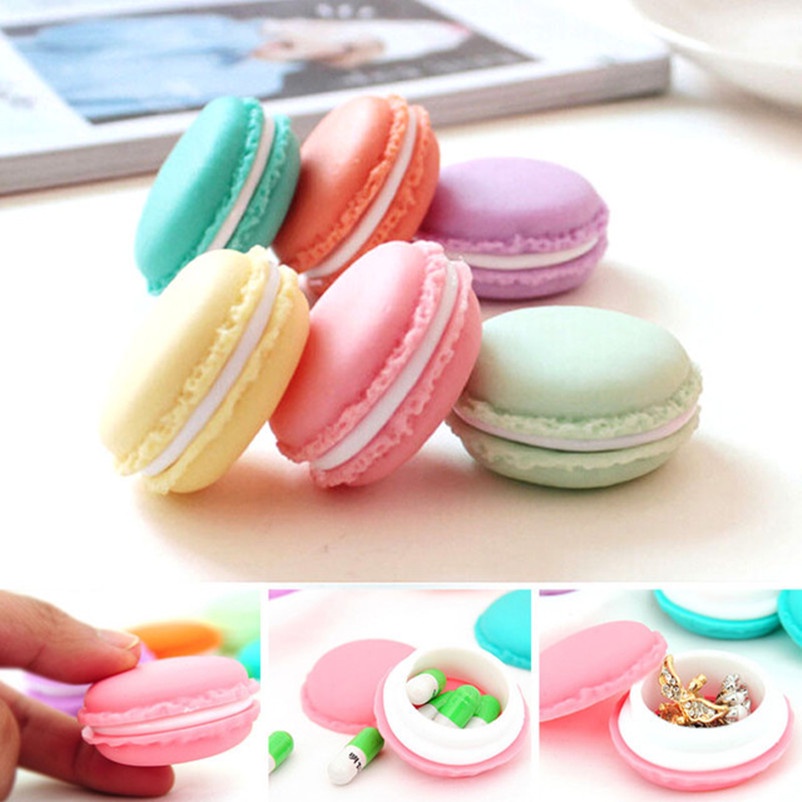 Portable Candy Color Mini Cute Macarons Jewelry Ring Necklace Carrying ...