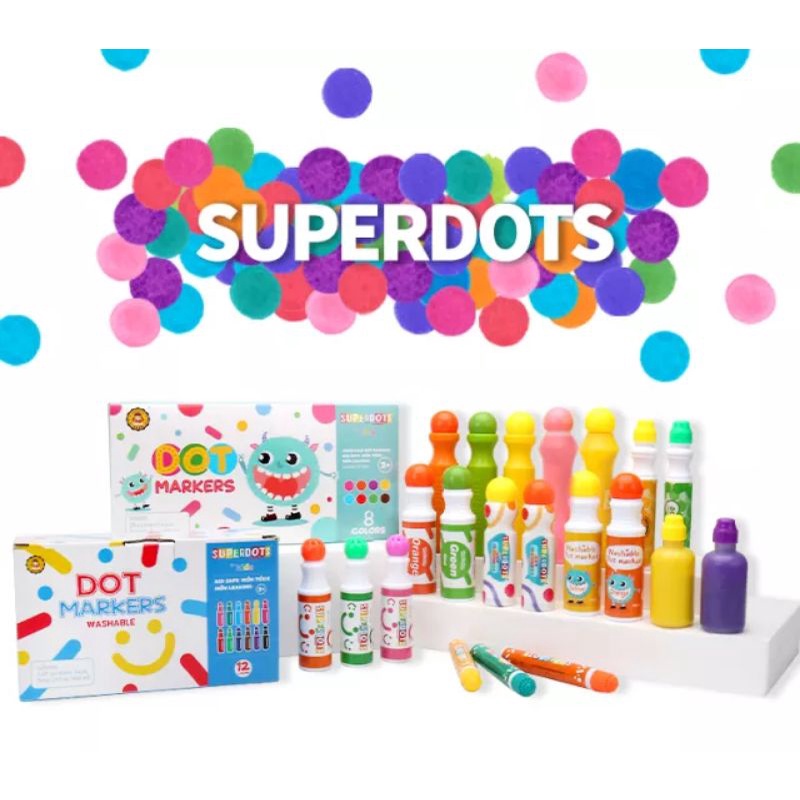 Superdots Markers for Kids Toddlers Washable Non-Toxic (8pcs/box ...